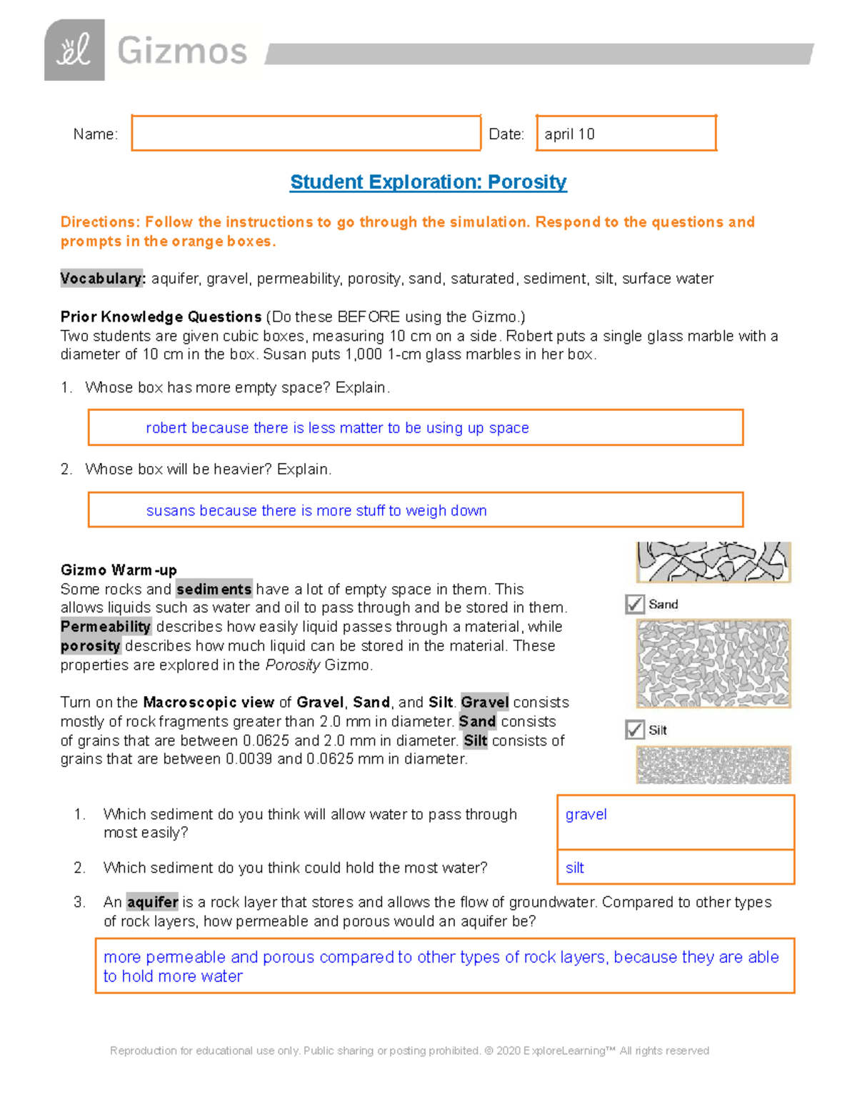 Exploring Porosity and Permeability: Gizmo Simulation Guide - Studocu
