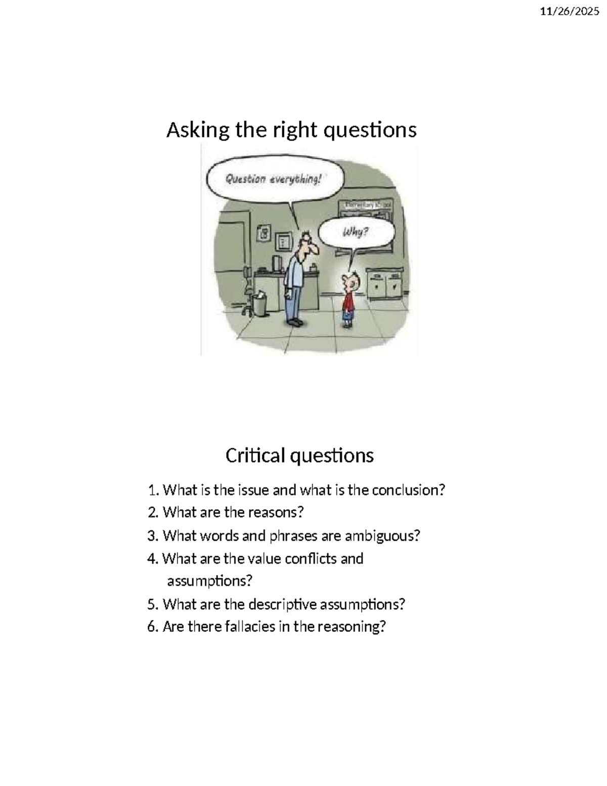 Critical Questions on Evidence Analysis for FE8HP0K540 - Studocu