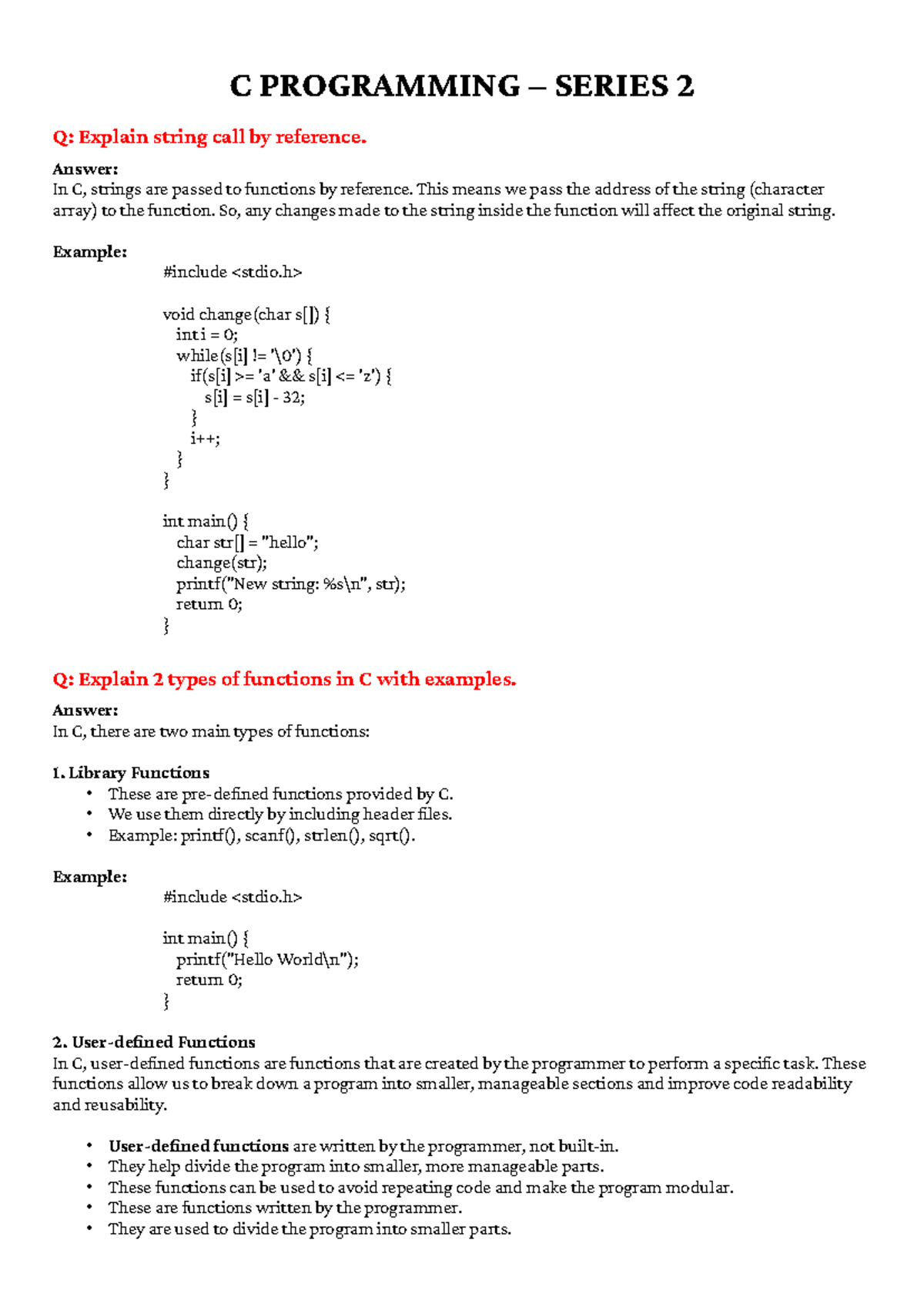 C programming series 2: Understanding functions and string manipulation ...