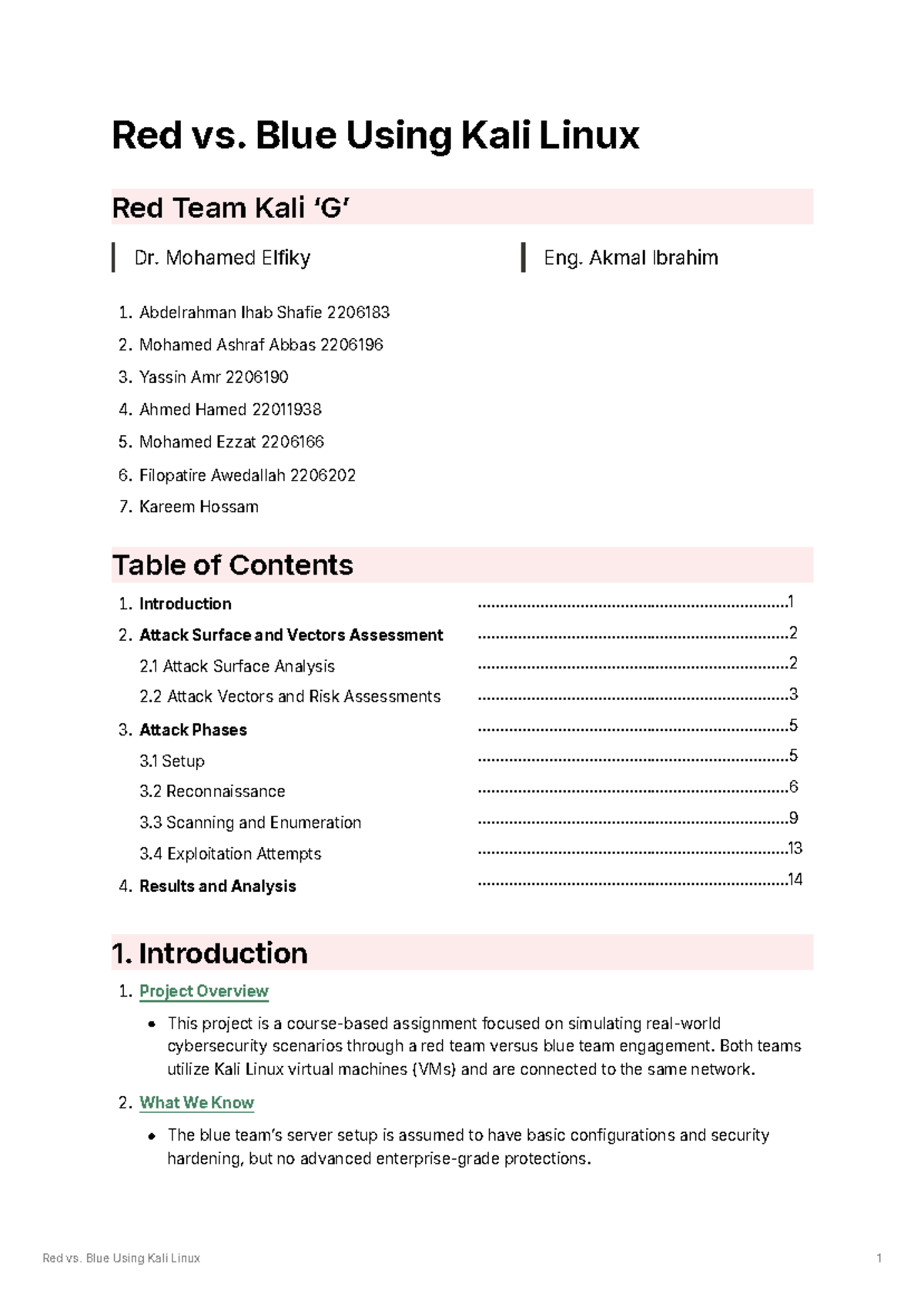 Red Team vs. Blue Team Engagement Using Kali Linux - Project Report ...