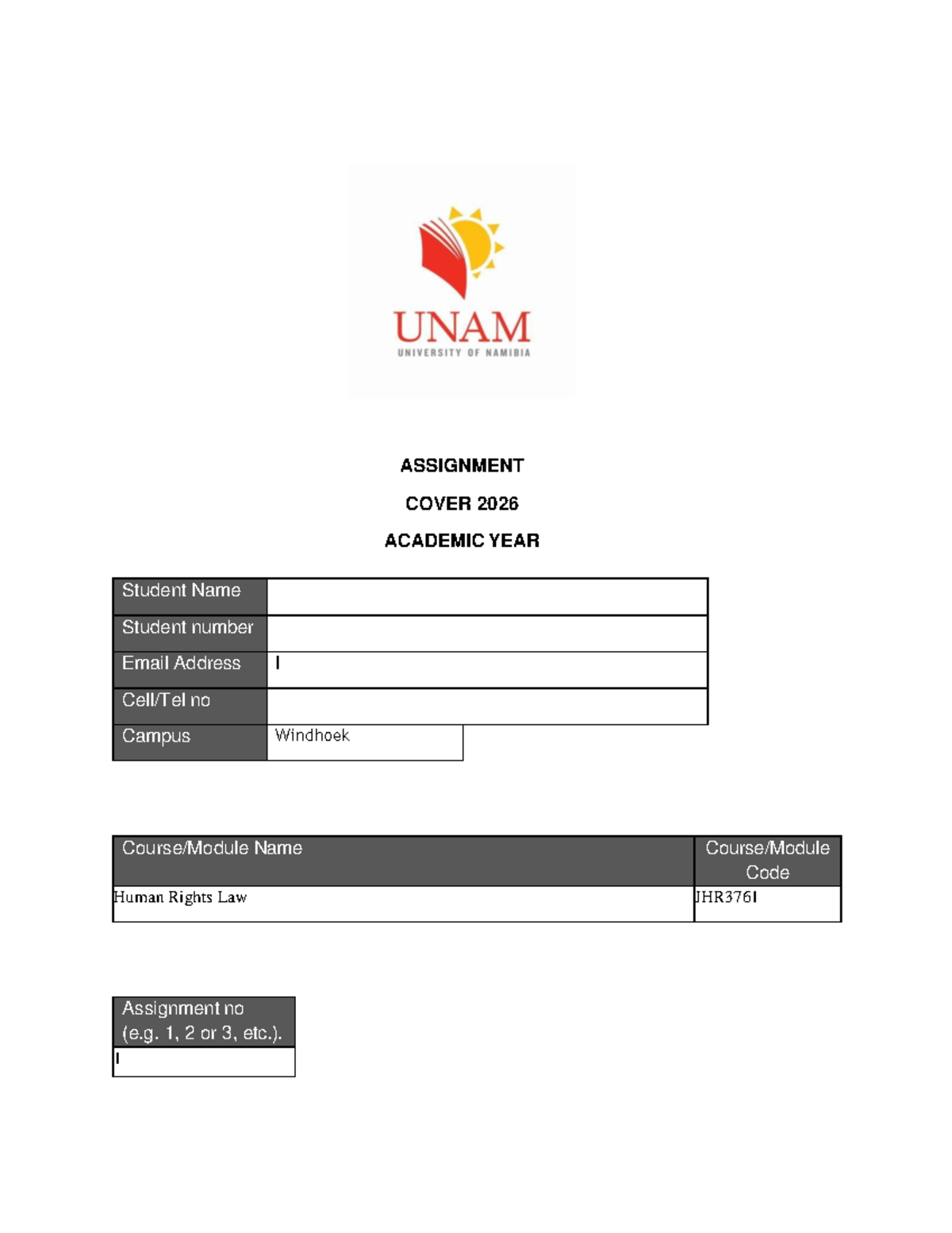 Human Rights Law JHR3761 Assignment 1: Influence of UDHR on Namibia's ...