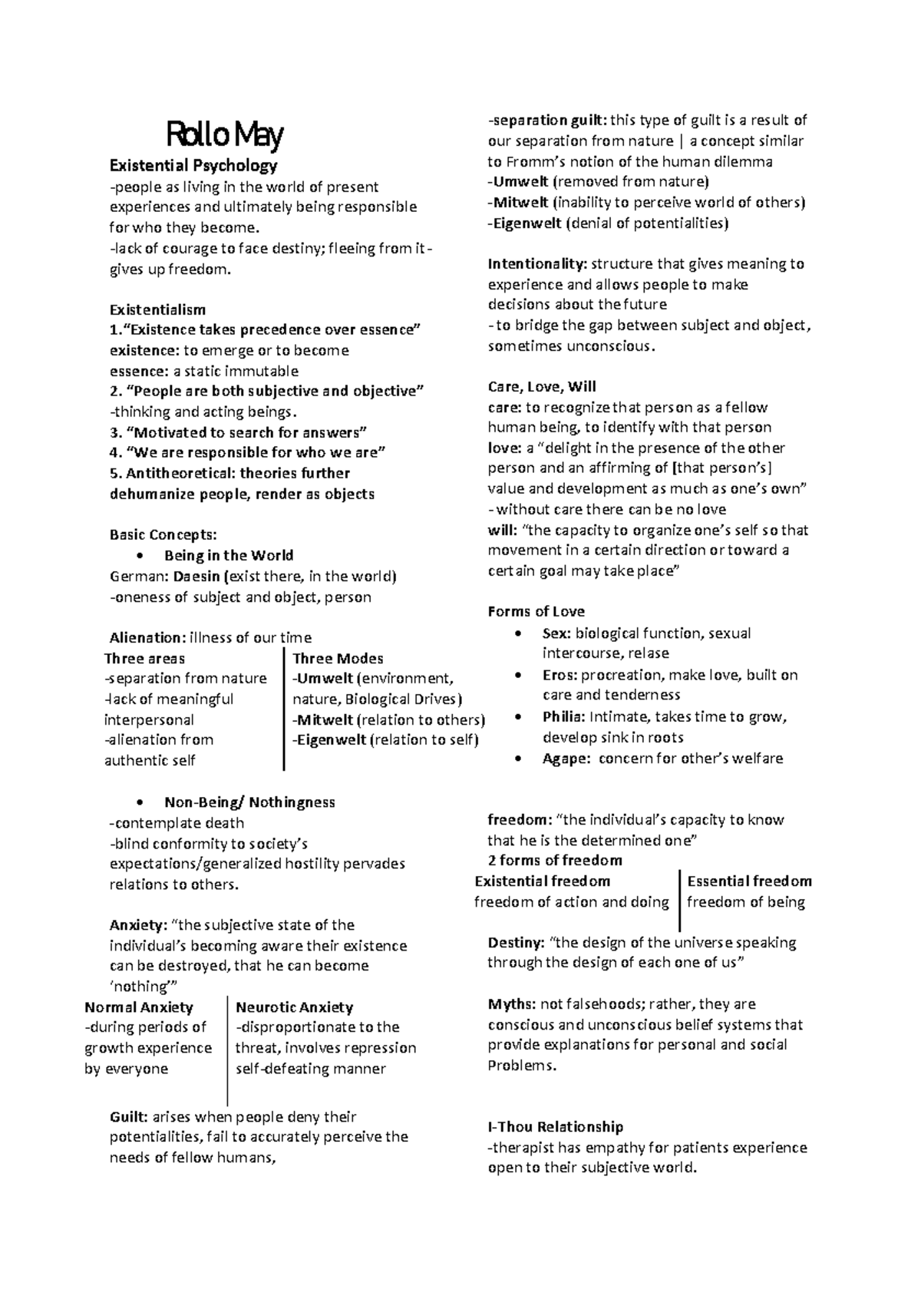 Existential Psychology Notes: Insights from Rollo May's Philosophy ...