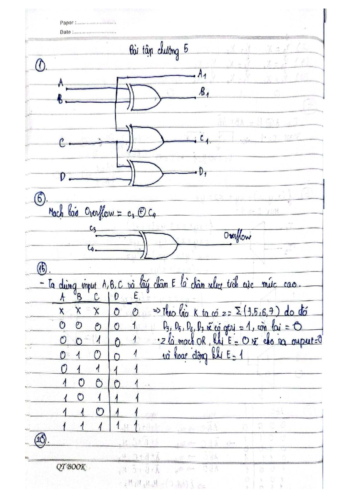 Bài Tập Chương 5 - BTC5 - NMMS: Overflow & Logic Circuits - Studocu