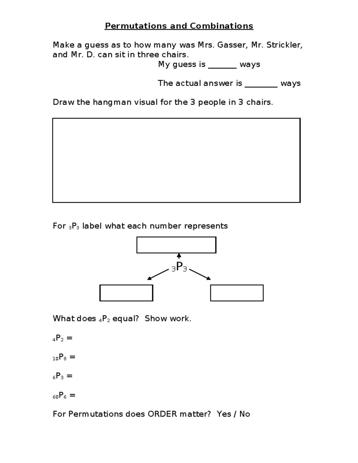Permutations and Combinations: Understanding 3P3 and 4C2 - Studocu