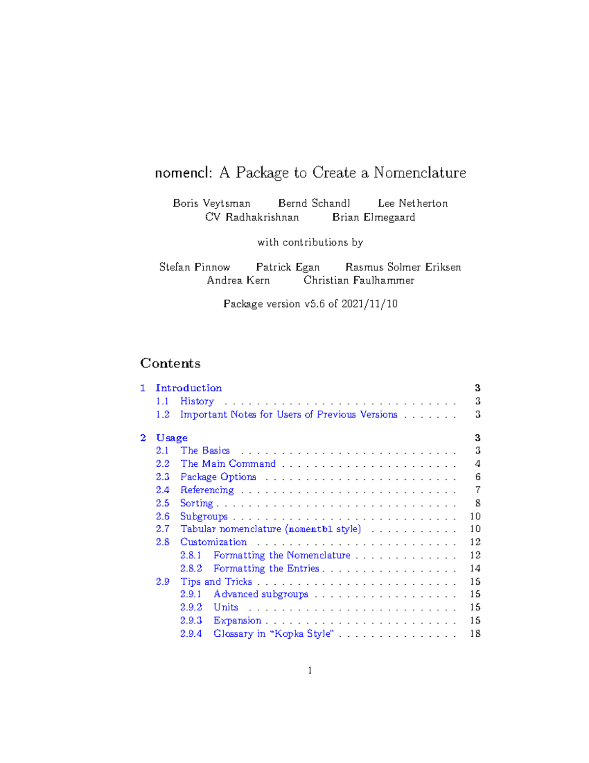 Nomencl Package v5.6: Comprehensive Guide and Usage Instructions - Studocu