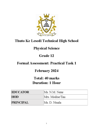 FS Physical Sciences Grade 12 Terms and Definitions Paper 1 and Paper 2 ...