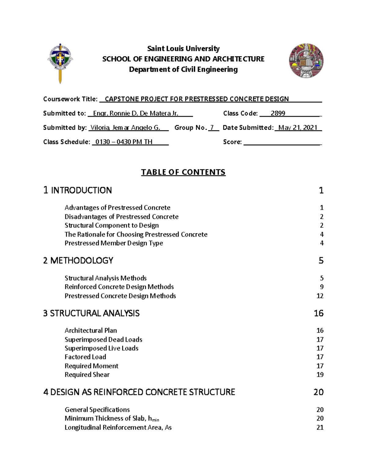 Capstone Project (CE 2899): Prestressed Concrete Design Overview - Studocu