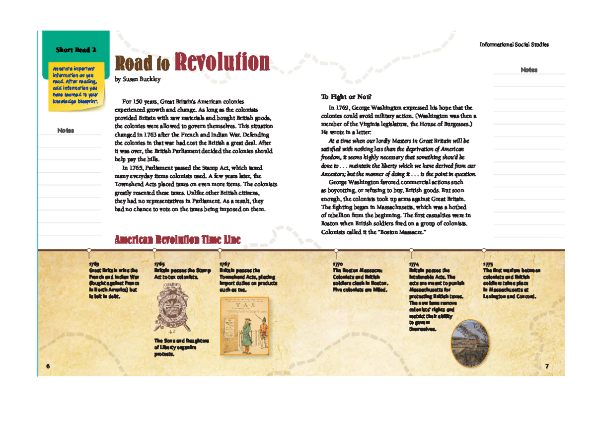 Unit 7: Road to Revolution in American History (Gr. 5) - Studocu