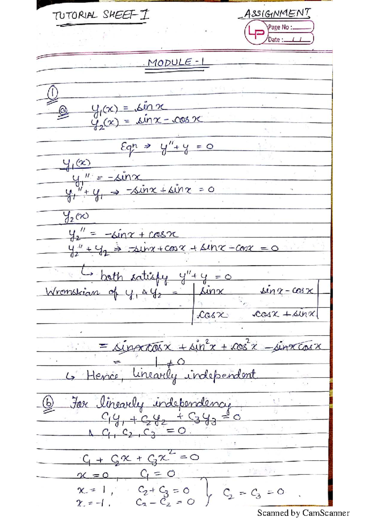 ODE Tutorial Solutions: Assignment 4P Overview and Analysis - Studocu
