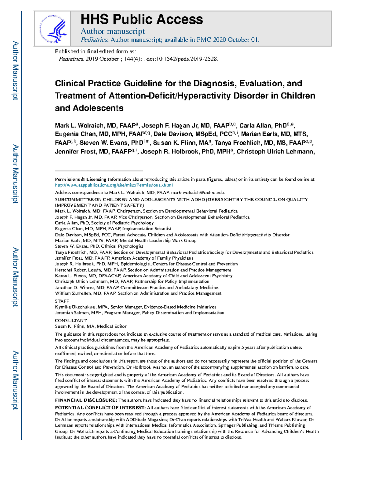 Clinical Practice Guideline for ADHD Diagnosis & Treatment in ...