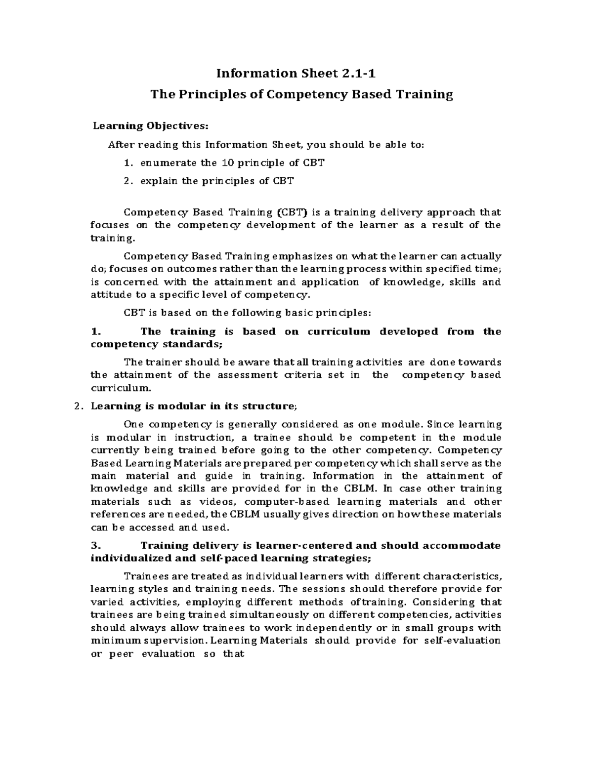 EDUC4 - Principles of Competency-Based Training and Adult Learning ...