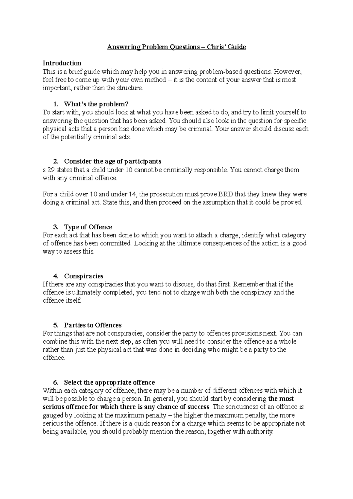 Guide To Answering Problem Questions - Answering Problem Questions ...