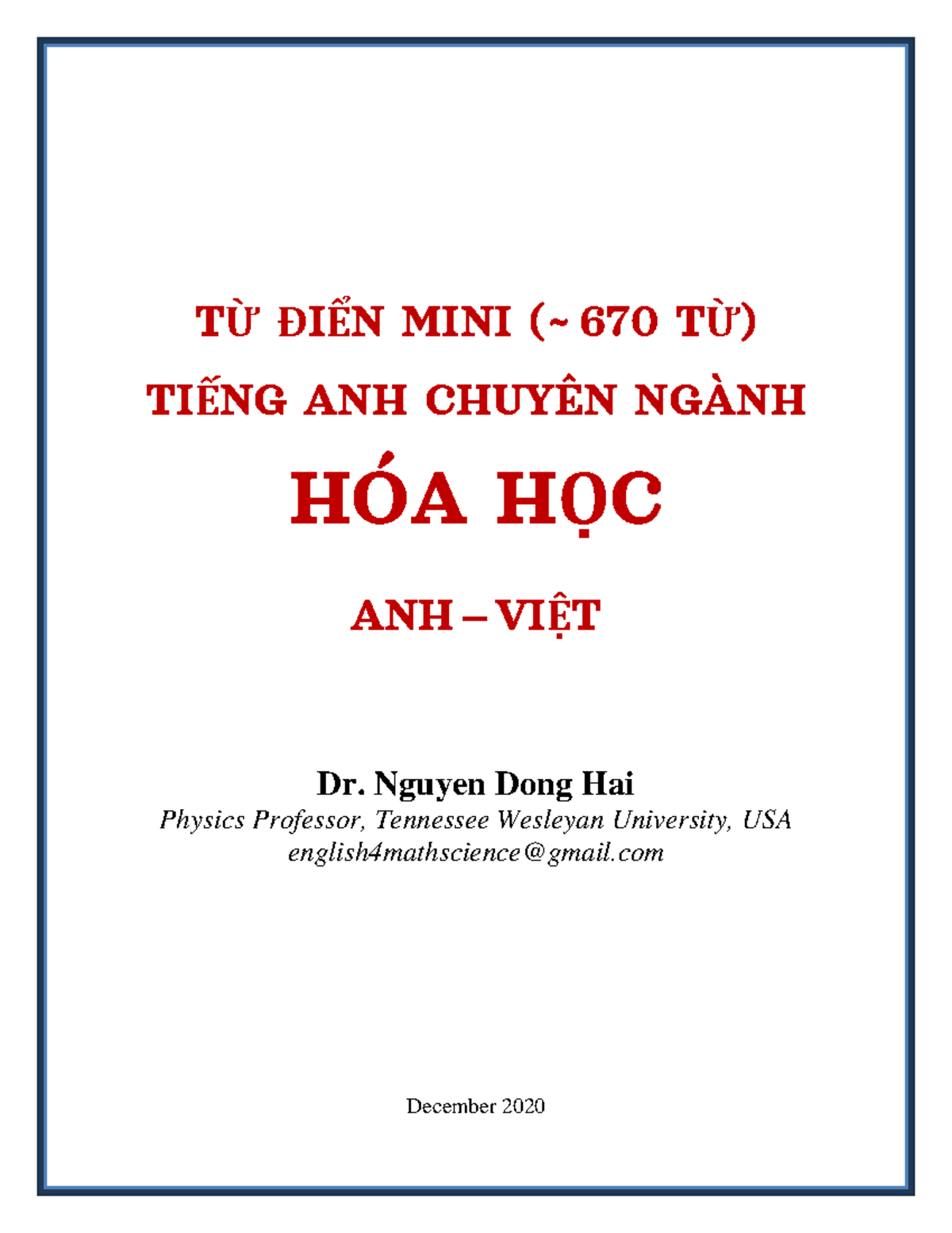E-V Chemistry Mini-Dictionary - Tþ ĐIỂN MINI (~ 670 Tþ) TIẾNG ANH CHUY ...