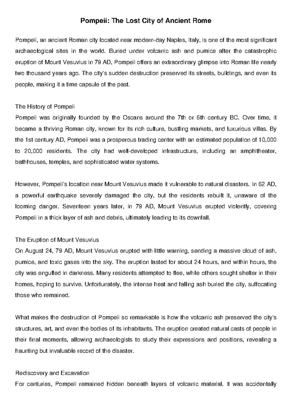 Pompeii The Lost City - ezi - Pompeii: The Lost City of Ancient Rome ...