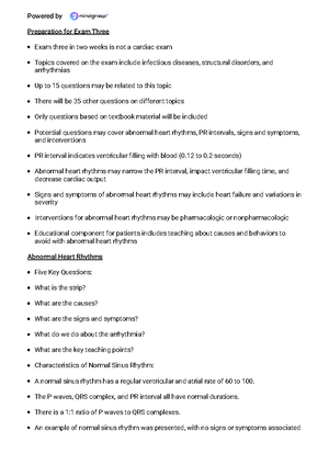 Cardio Key - 1. A client admitted to the hospital with chest pain and a ...