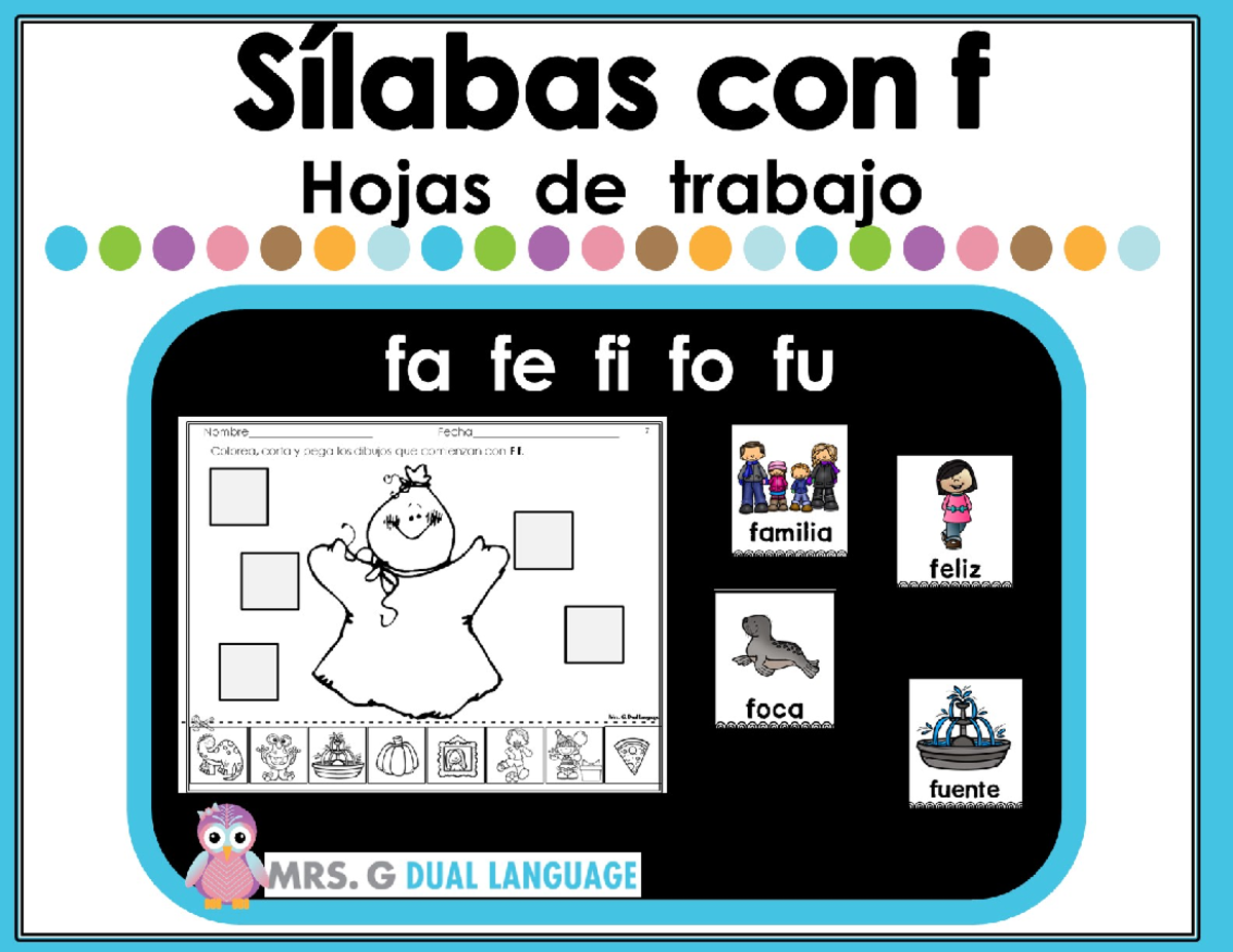 Sílabas con F - Actividades de lectura para Dual Language 1-4 - Studocu