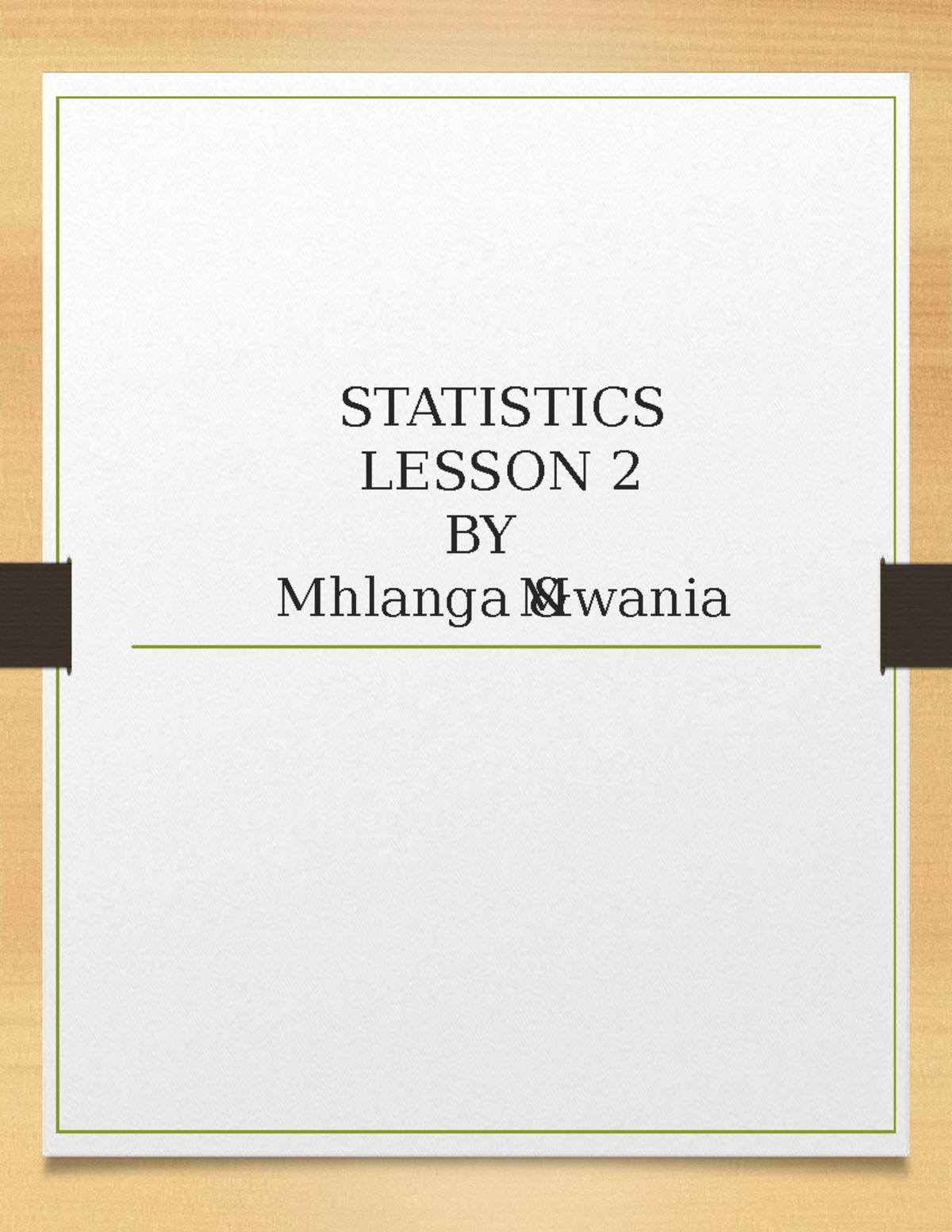 STATISTICS LESSON 2: Understanding Bar Charts and Data Analysis - Studocu