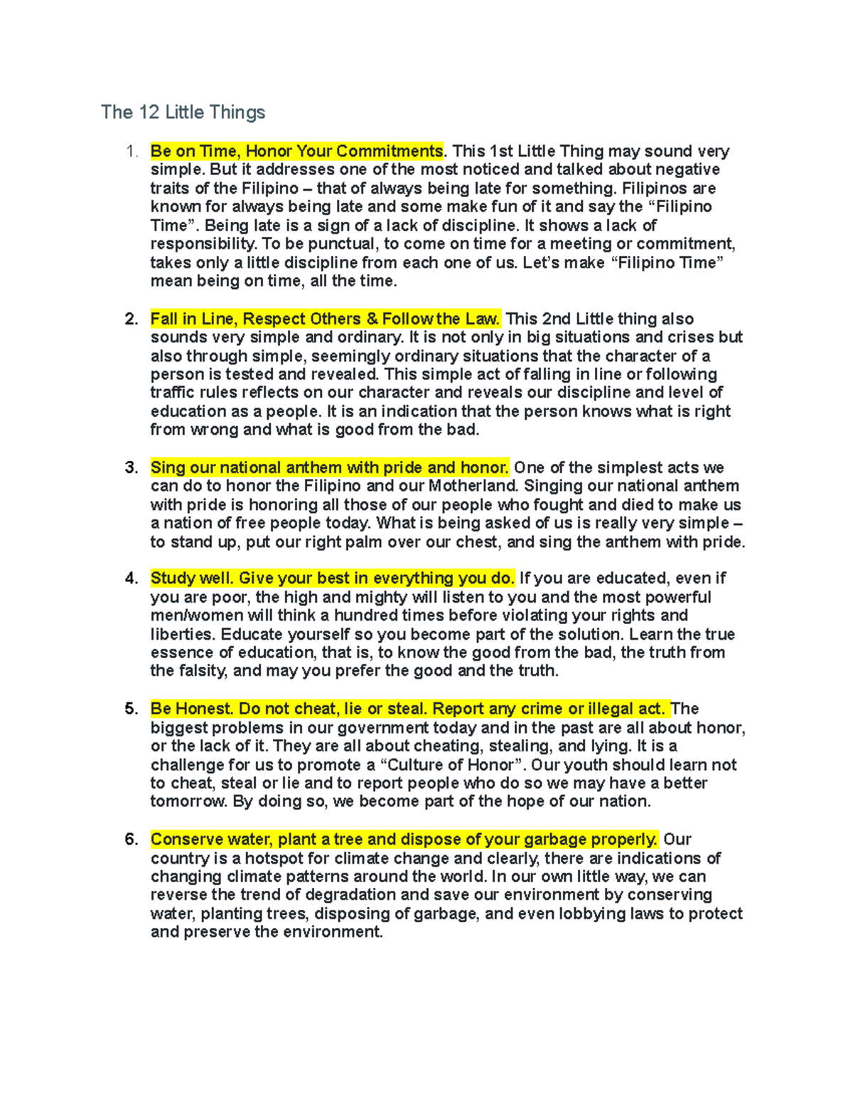 NSTP 12 Little Things: Building Citizenship Values in the Philippines ...