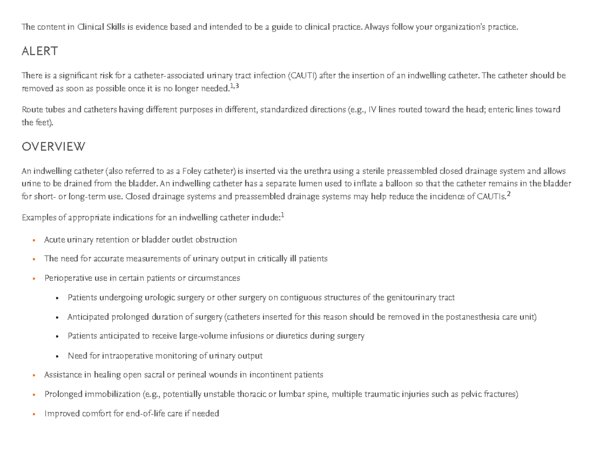 Indwelling Catheter Care: Clinical Skills Guide for CAUTI Prevention ...