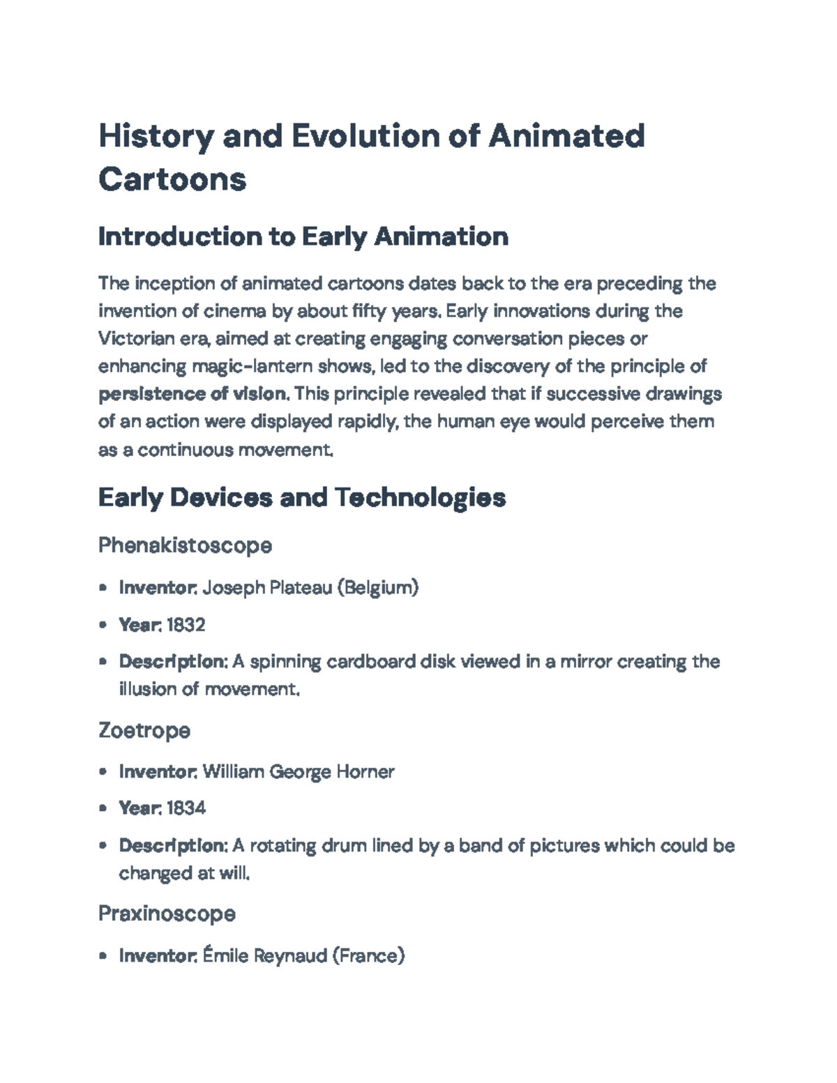History and Evolution of Animated Cartoons: From Early Devices to Icons ...