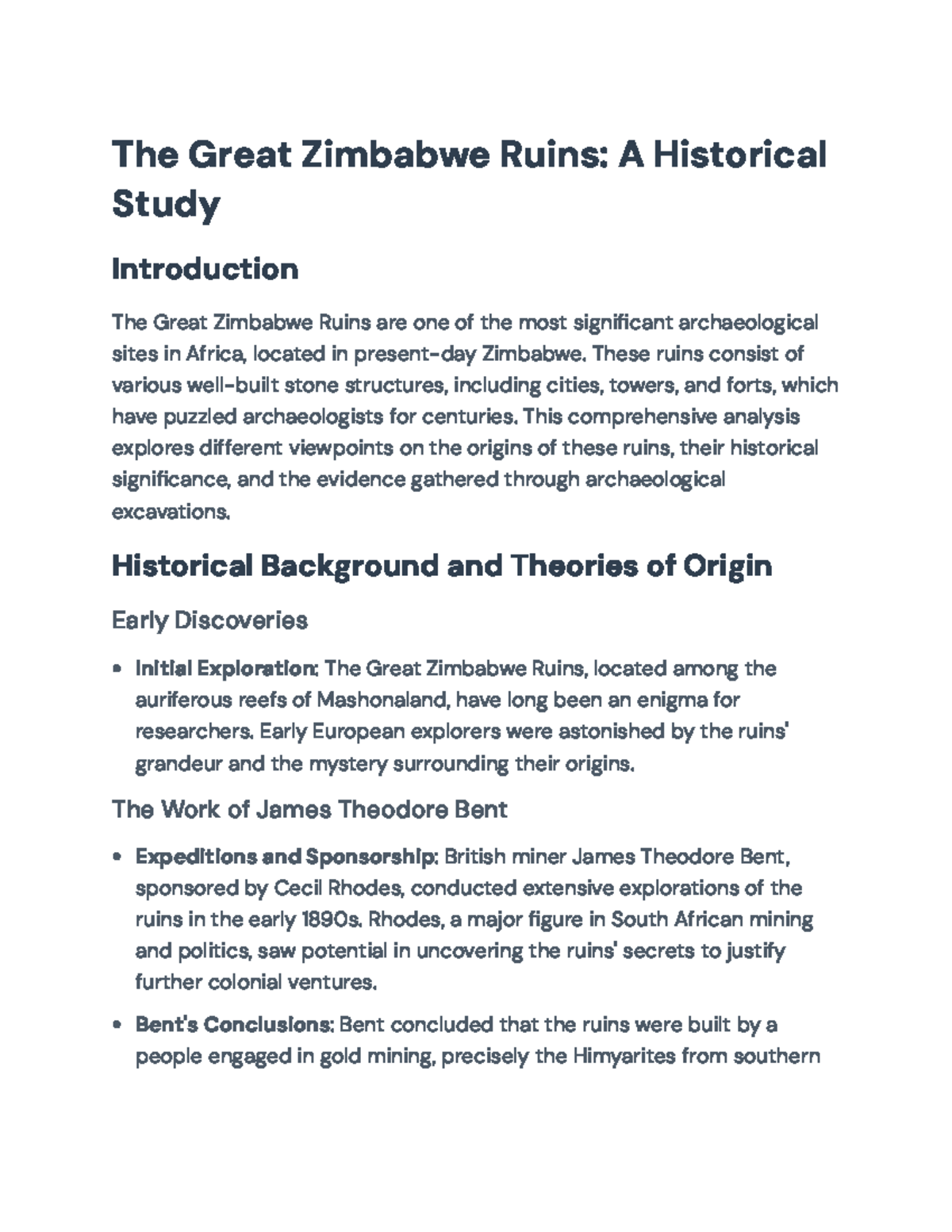 The Great Zimbabwe Ruins: Historical Significance & Archaeological ...