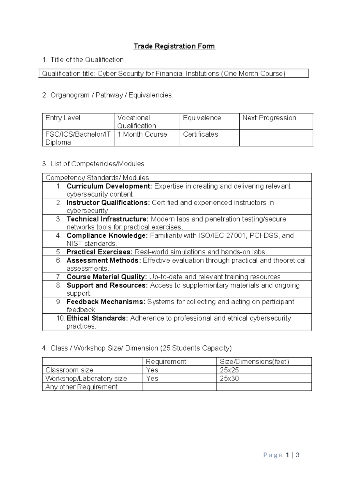 ajdushdshdushadiuh - Trade Registration Form 1. Title of the ...