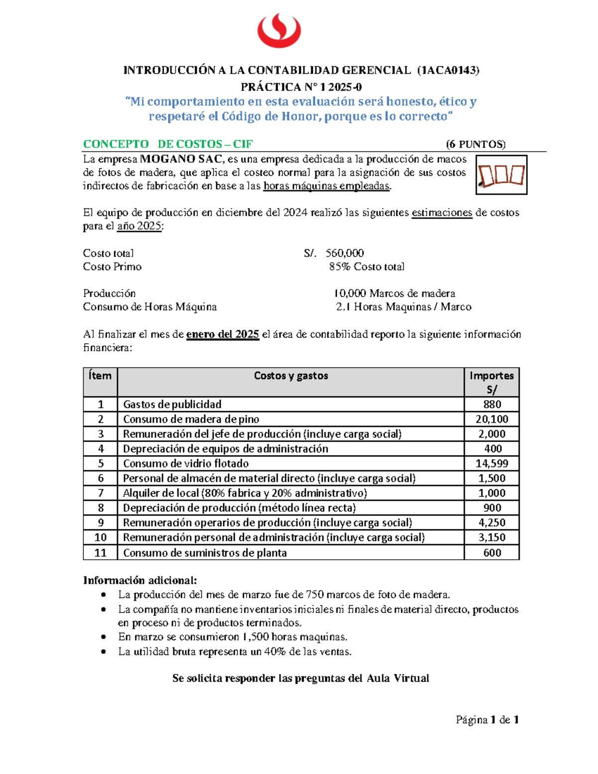PC 1 2025-0 (C) - PC1 ejemplo - INTRODUCCIÓN A LA CONTABILIDAD GERENCIAL (1ACA 0 143) PRÁCTICA N ...