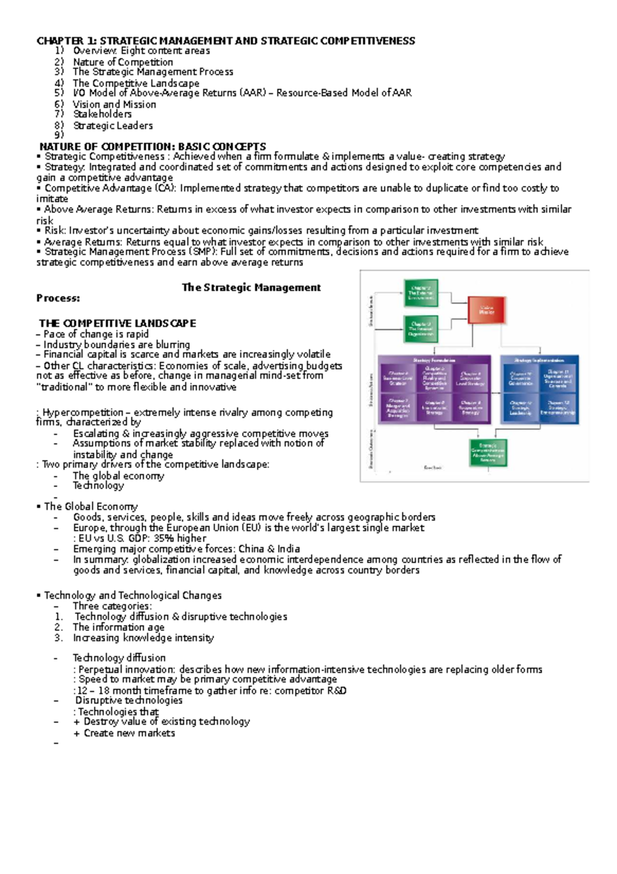 Strategic Management Chapter 1 Summary Notes - SM101 - Studocu