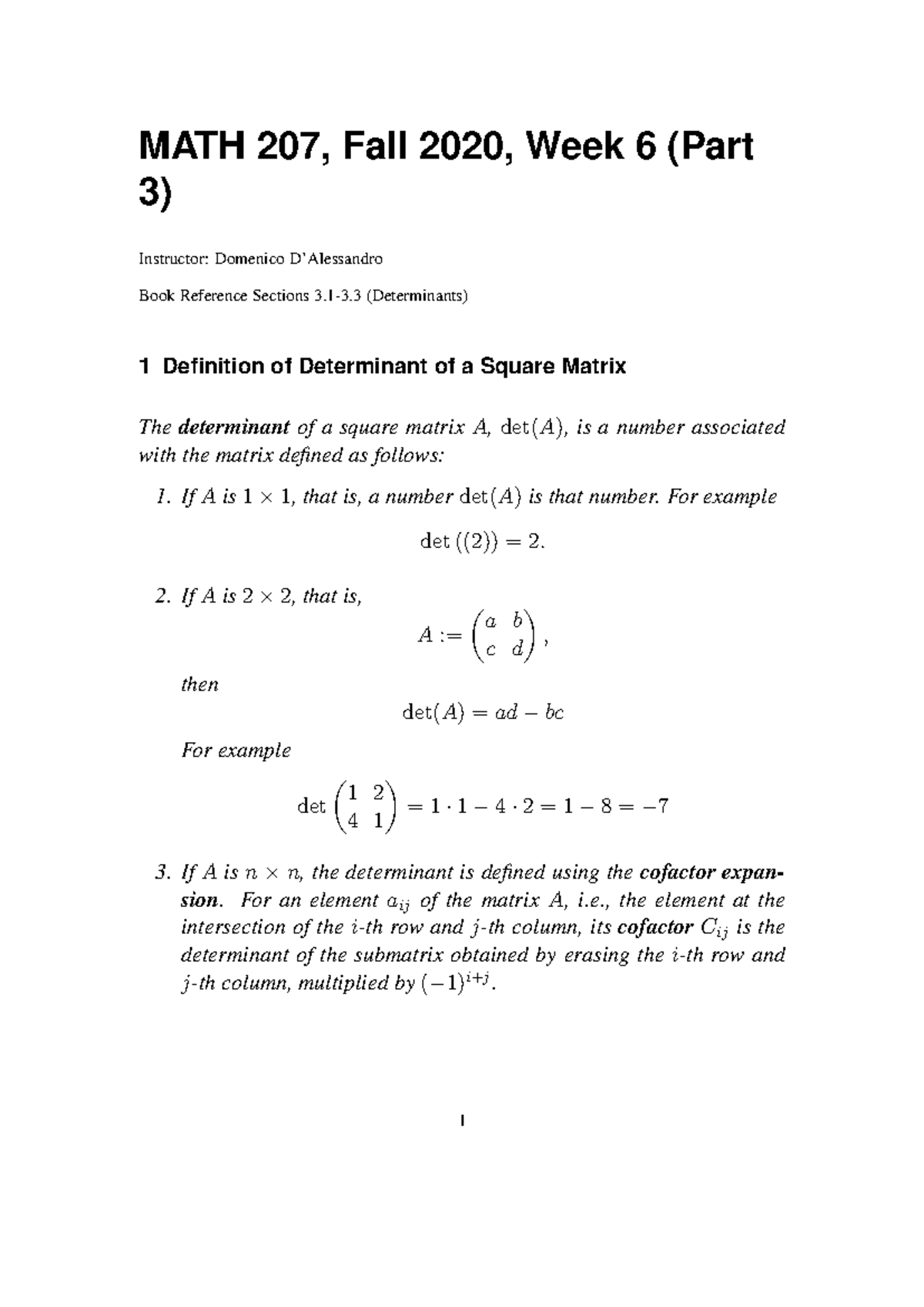 W6-3 - week 6 notes part 3 - MATH 207, Fall 2020, Week 6 (Part 3 ...