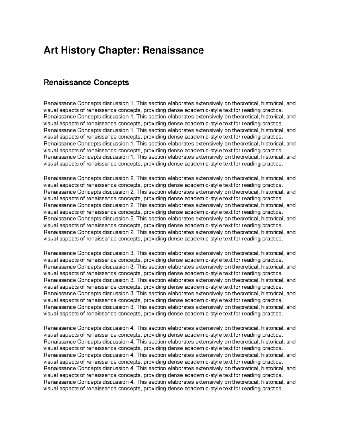 Art History (AH101) Chapter: In-Depth Renaissance Concepts Discussions ...