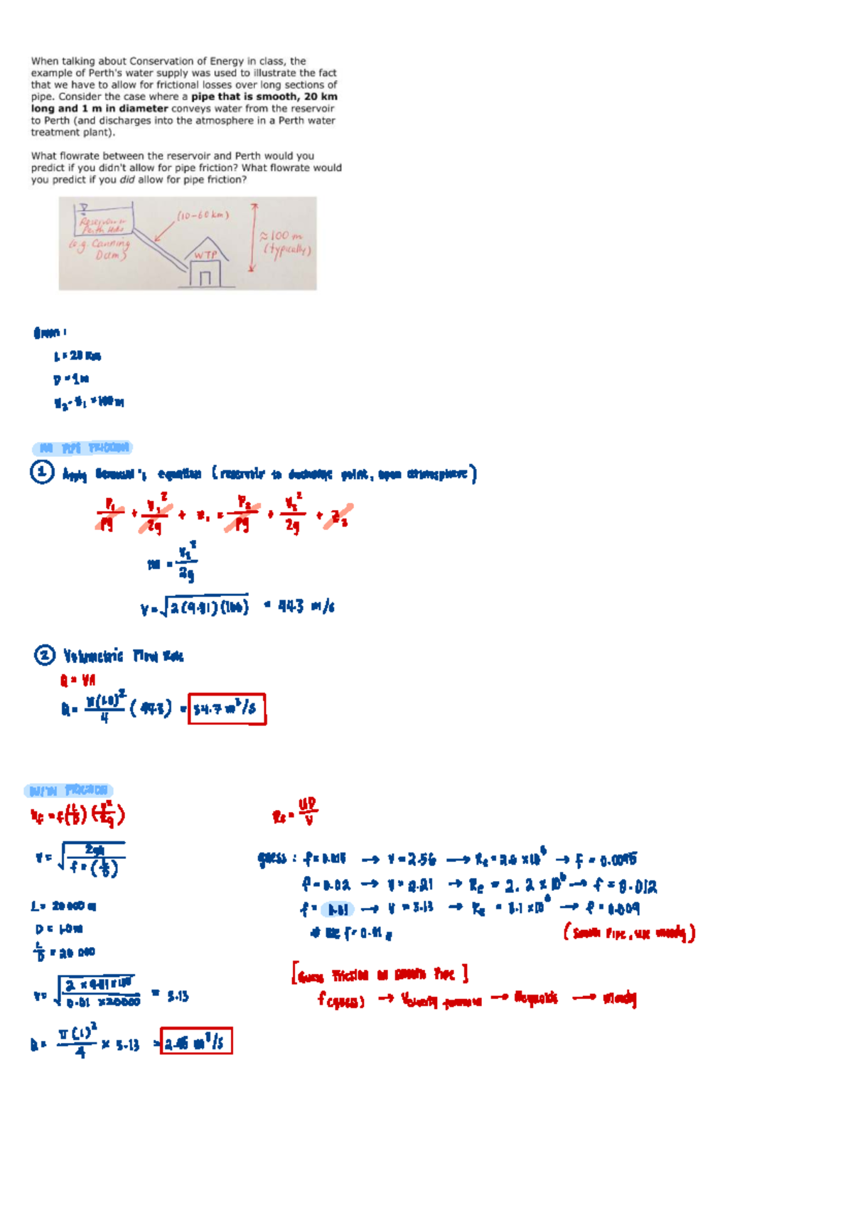 Hydraulics Module 3 Tutorial Problems: Flow Rate and Friction Analysis ...