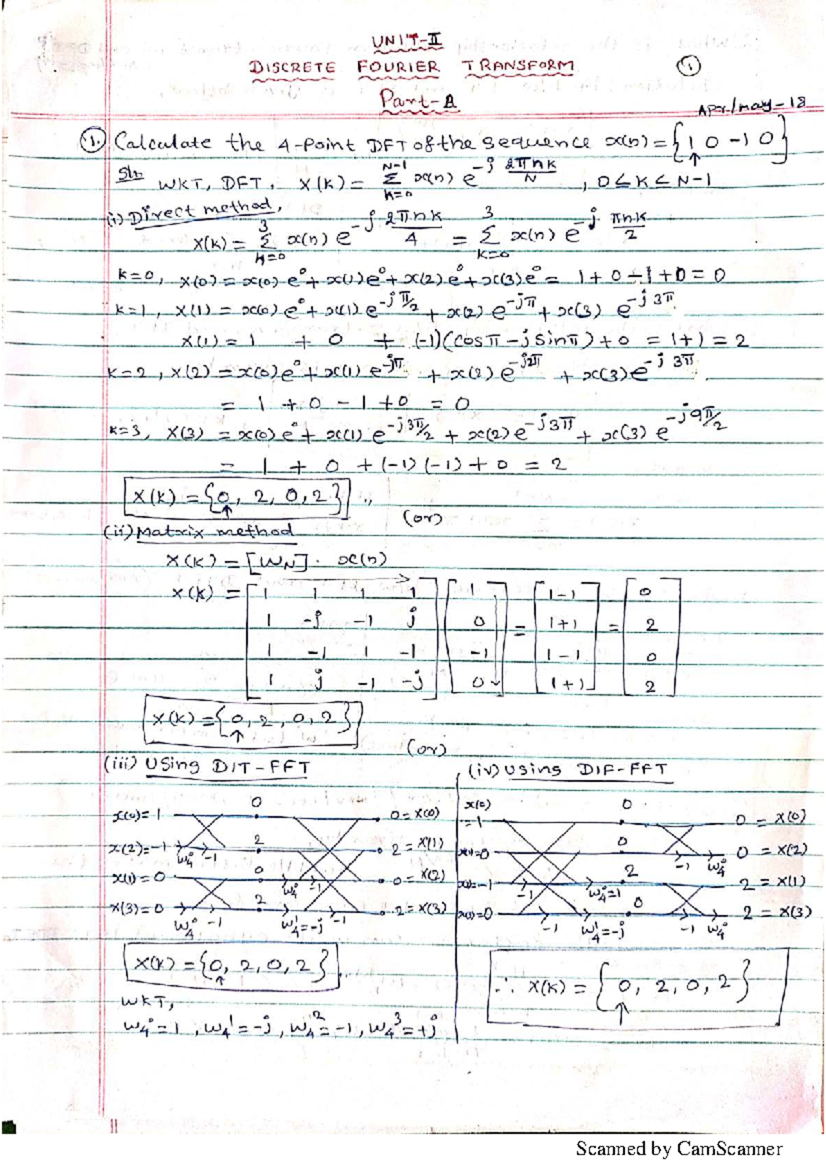 EC3491-DSP Unit-I: Discrete Fourier Transform Concepts and Calculations ...