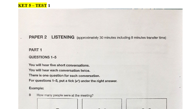 TA1 KET 5 KET Trainers - Listening Practice for Mid-term Tests - báo ...