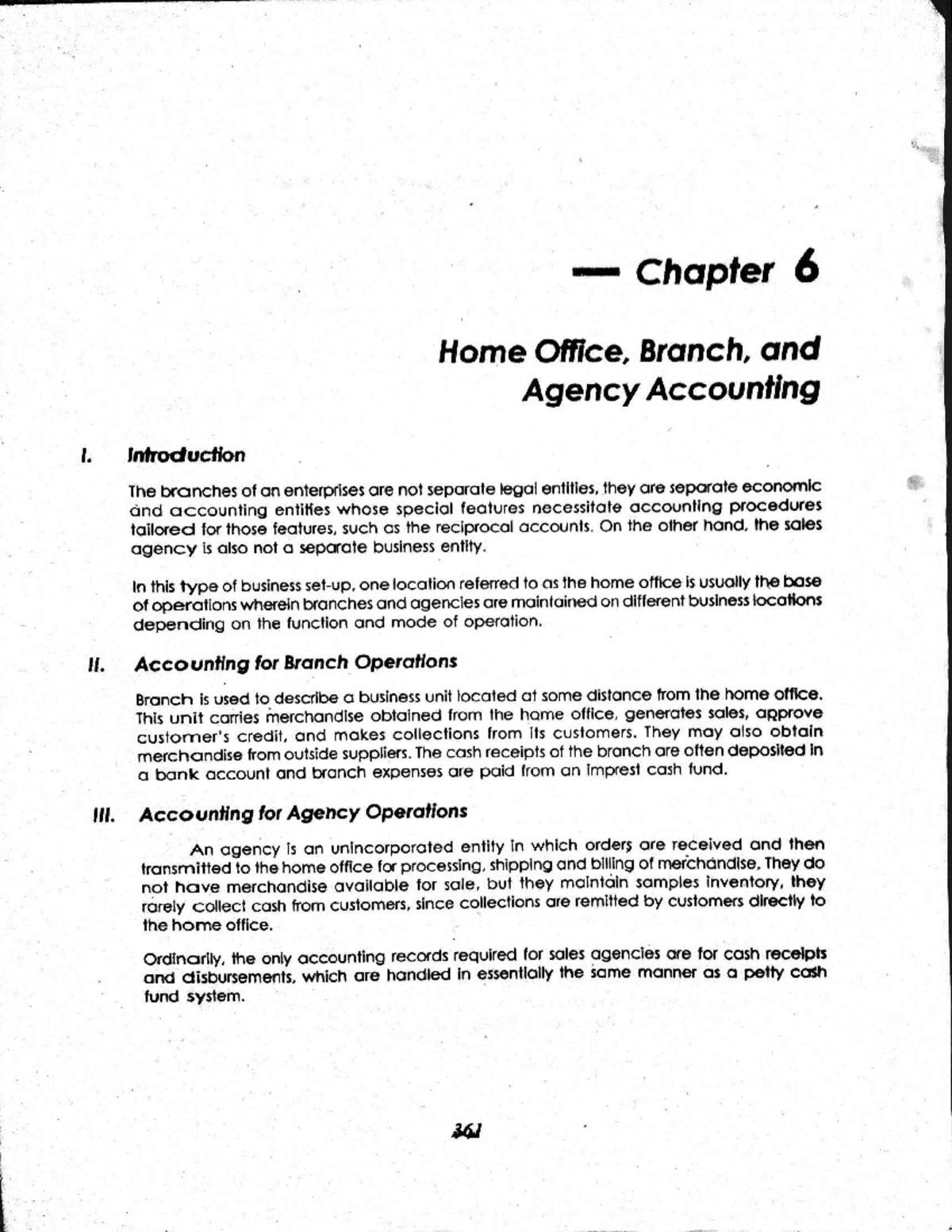 Chapter 6: Home Office, Branch, and Agency Accounting (PhilCPA) - Studocu