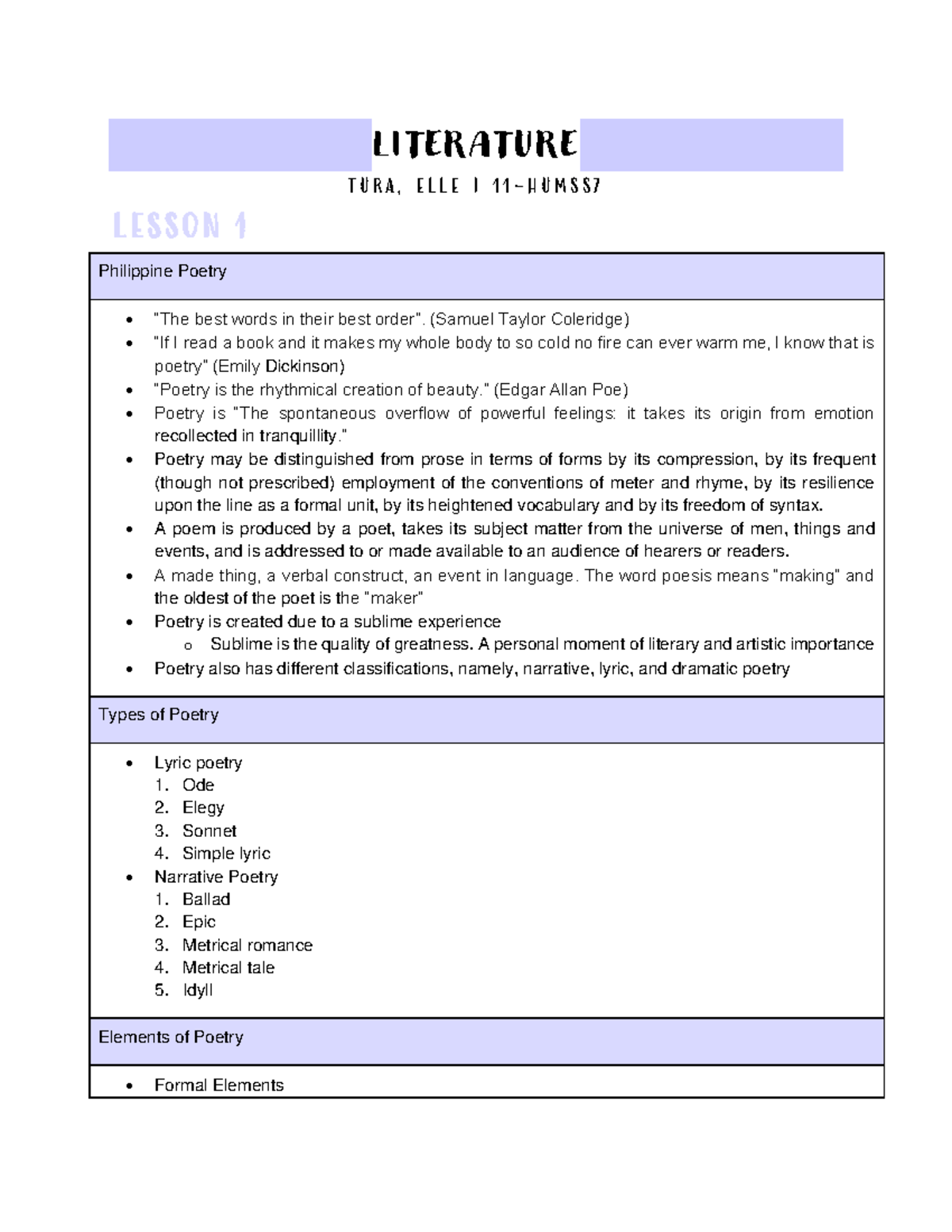 2Q-Notes-LIT - literature - L I TE R A TUR E T U R A , E L L E | 1 1 ...