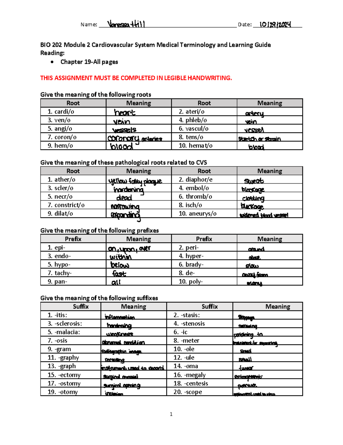 BIO 202 Module 2 Learning Guide - Understanding the Cardiovascular ...