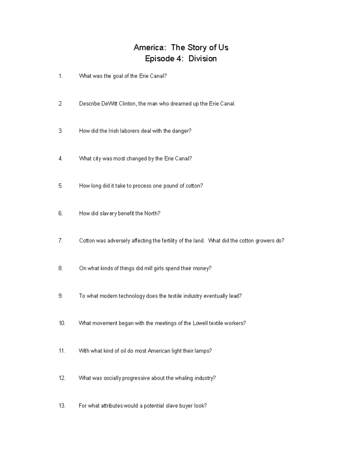 4. America The Story of Us Ep 4 Division - student - America: The Story ...