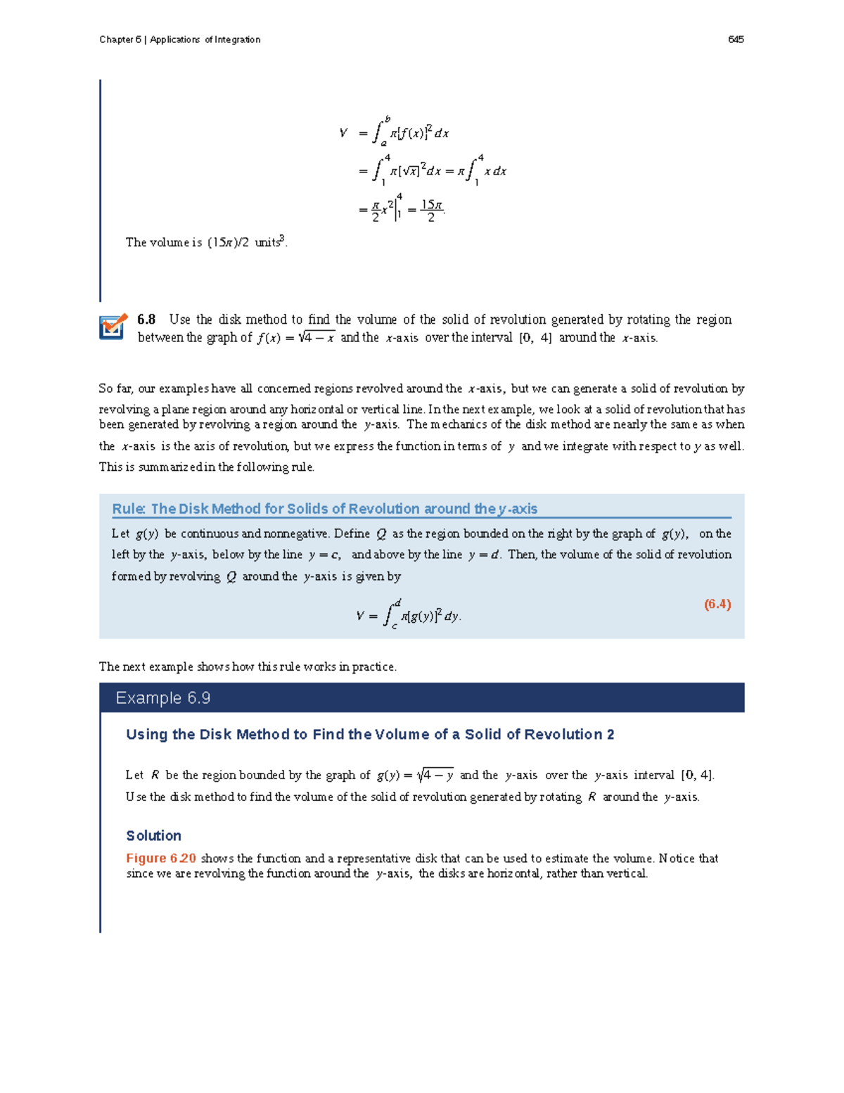 Chapter 6: Applications of Integration - Volume of Solids of Revolution ...