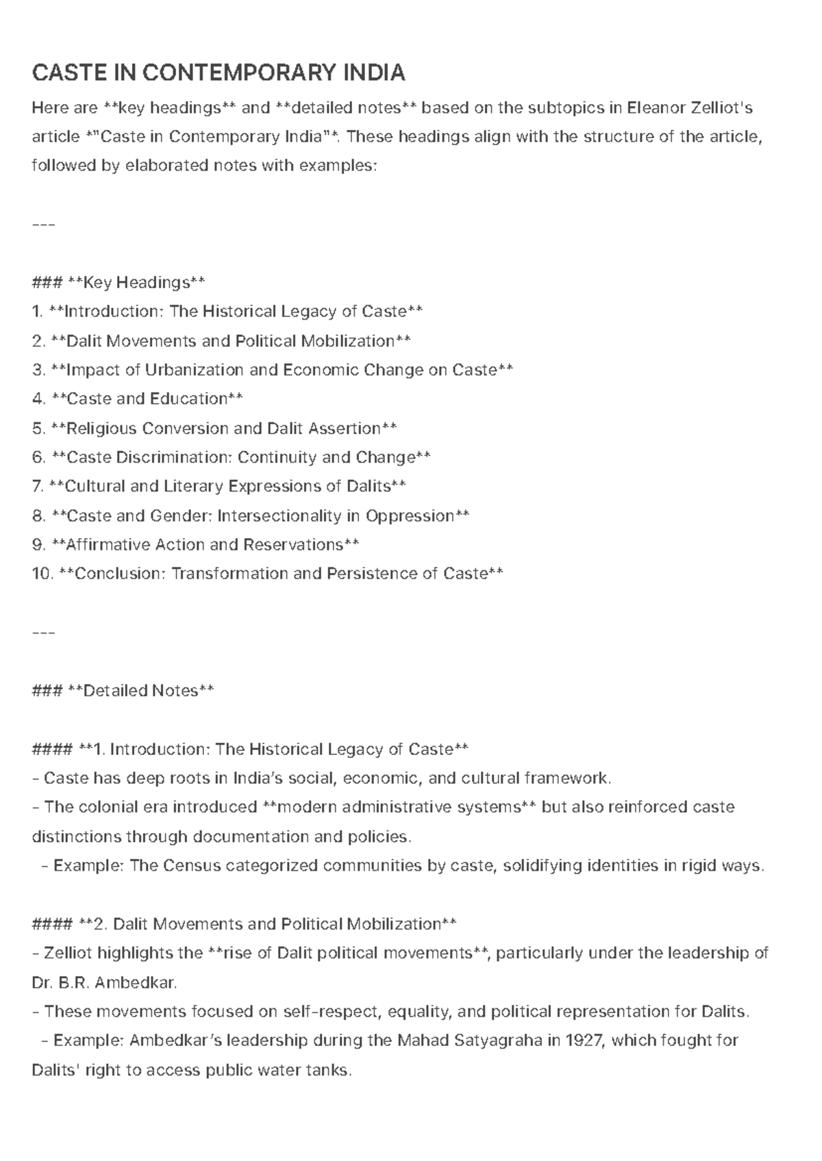 Caste Dynamics and Social Change in Contemporary India: A Study (SOC ...