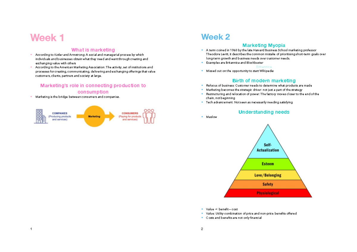 Test 1 Notes: Understanding Marketing Concepts and Strategies - Studocu
