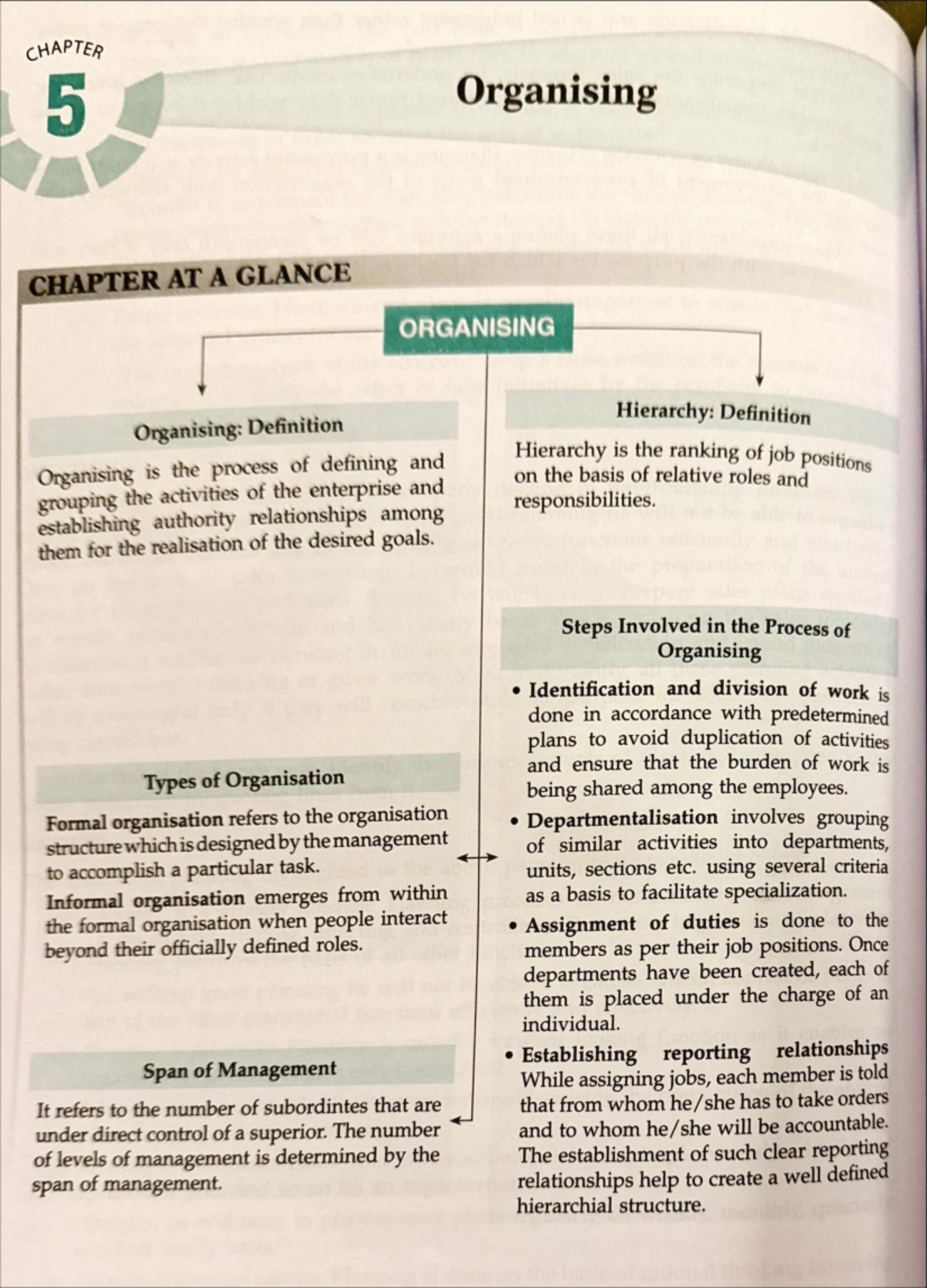 Organising Notes - CHAPTER 5 Overview and Key Concepts - Studocu