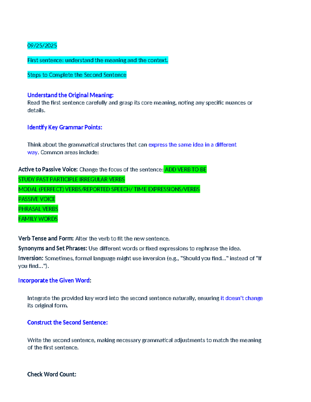 Test 5-FCE Use of English: Same Meaning Part 4 Guide - Studocu