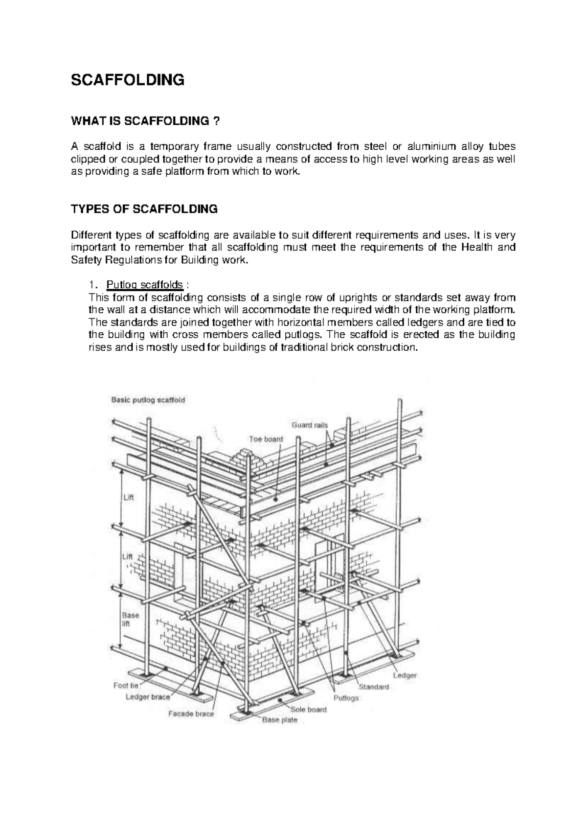 2. Scaffolding - Construction Technology Lecture Notes - Studocu