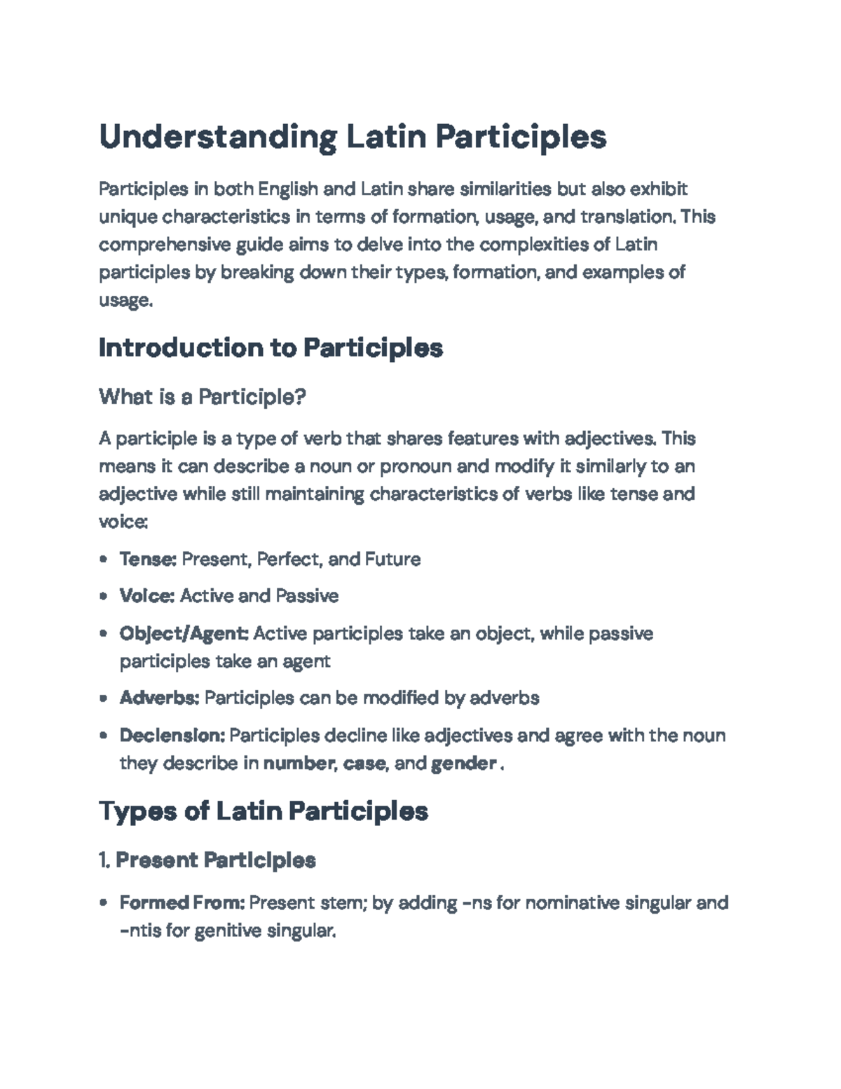 Latin Participles: Types, Formation & Translation Guide (Study Notes ...