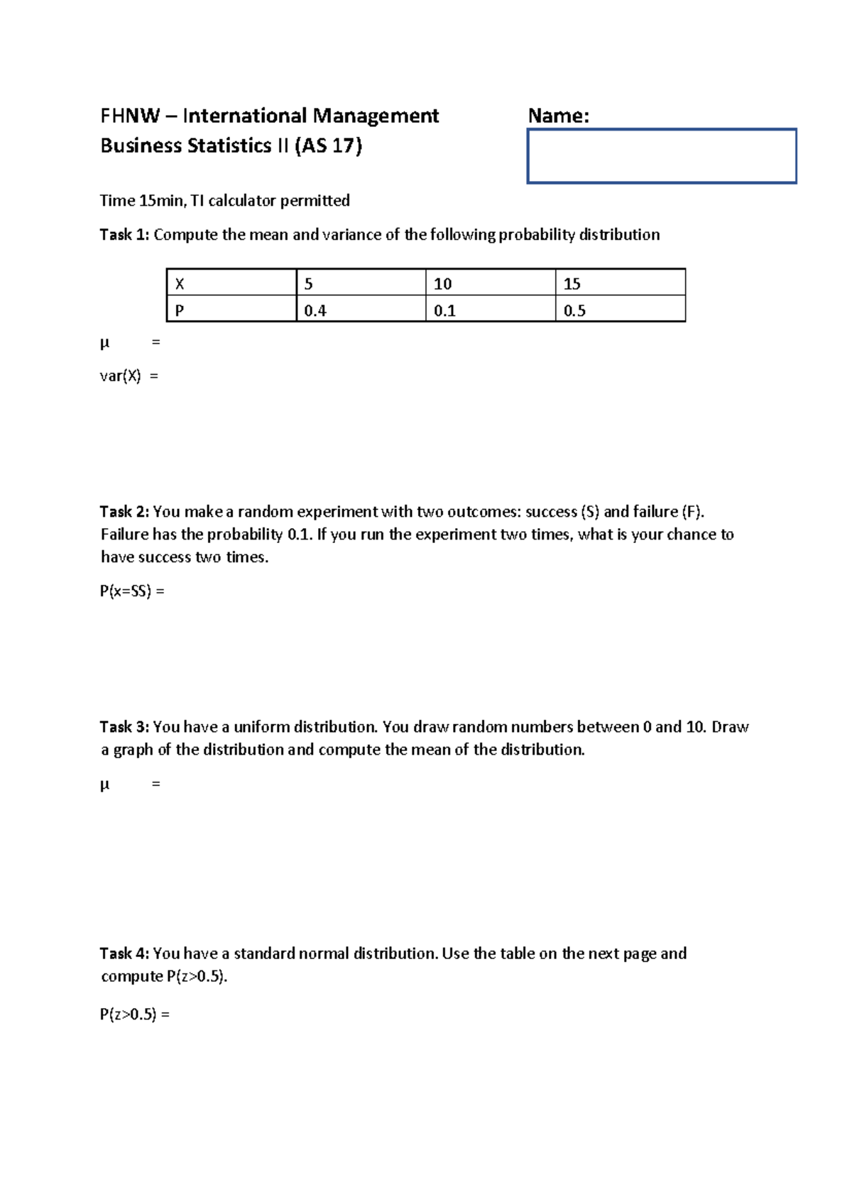 Bonus Test1 (preparation for exam) - FHNW – International Management ...