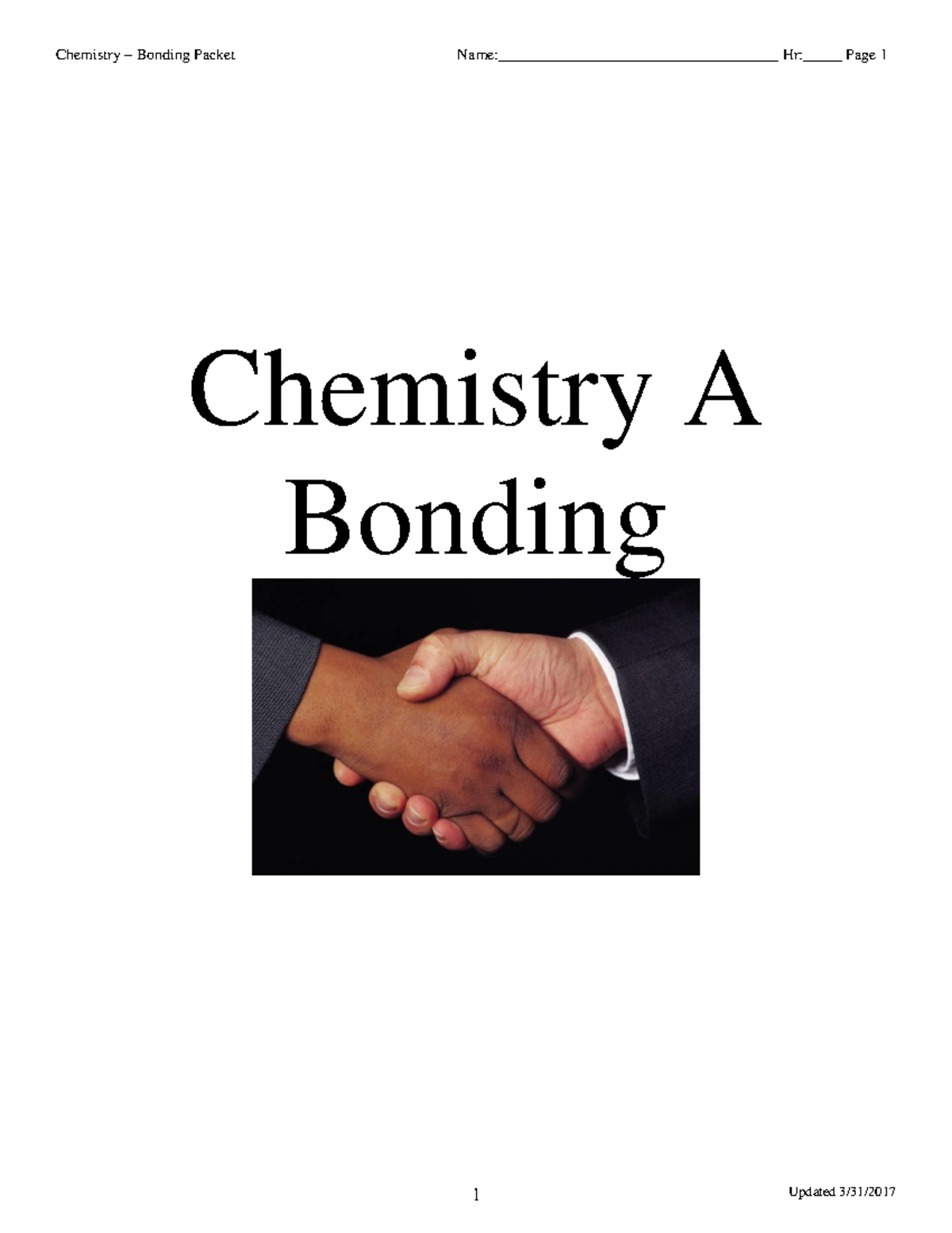 Chemistry Winter Break Packet - Chemistry A Bonding Worksheet #1 ...