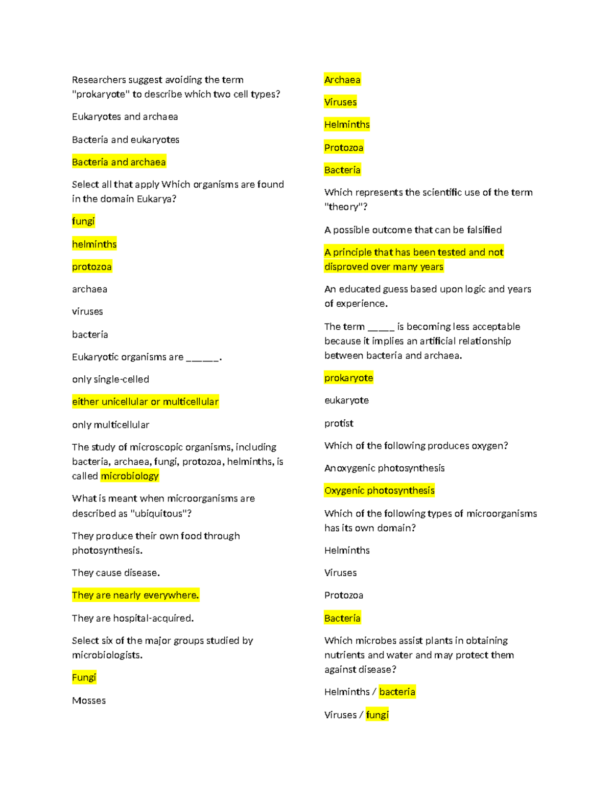 Microbiology Study Guide: Key Concepts and Terminology (BIO 101) - Studocu