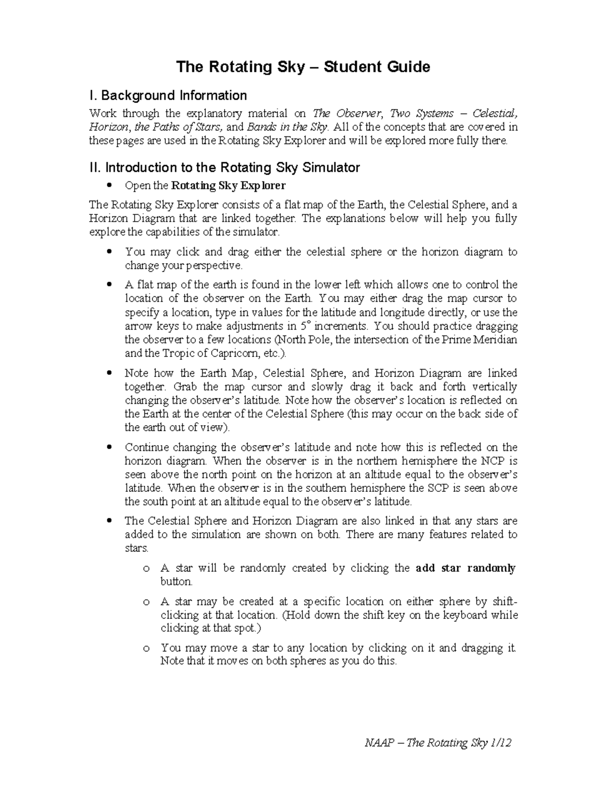 Rotating Sky Simulator Guide - Naap Motion 2 SG - Studocu