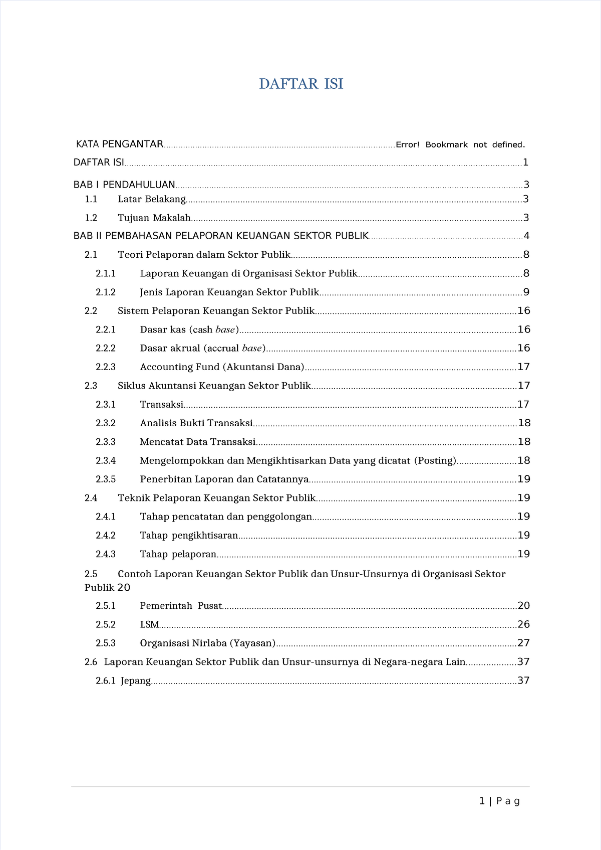 Makalah Kinerja dan Pelaporan Keuangan Sektor Publik (MKP 101) - Studocu