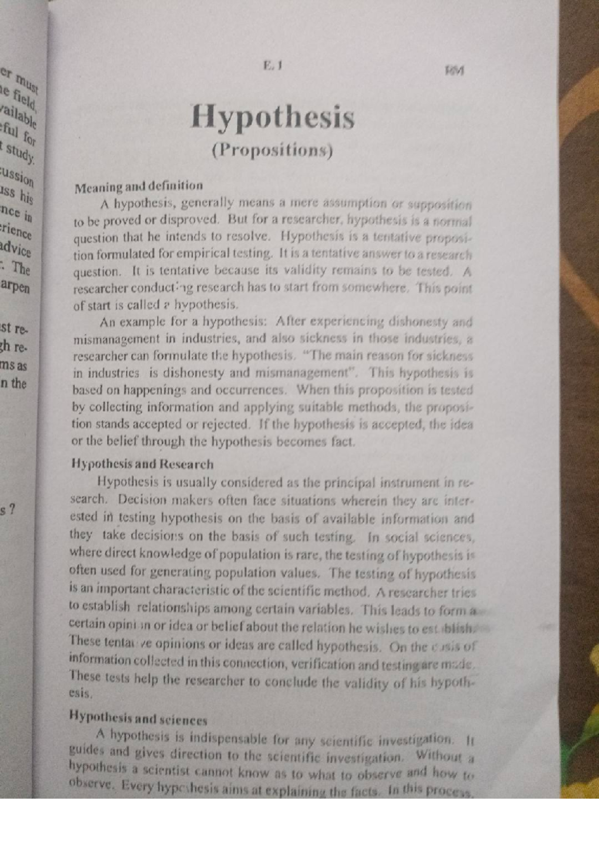 Hypothesis - Study material - Research Methodology - Studocu